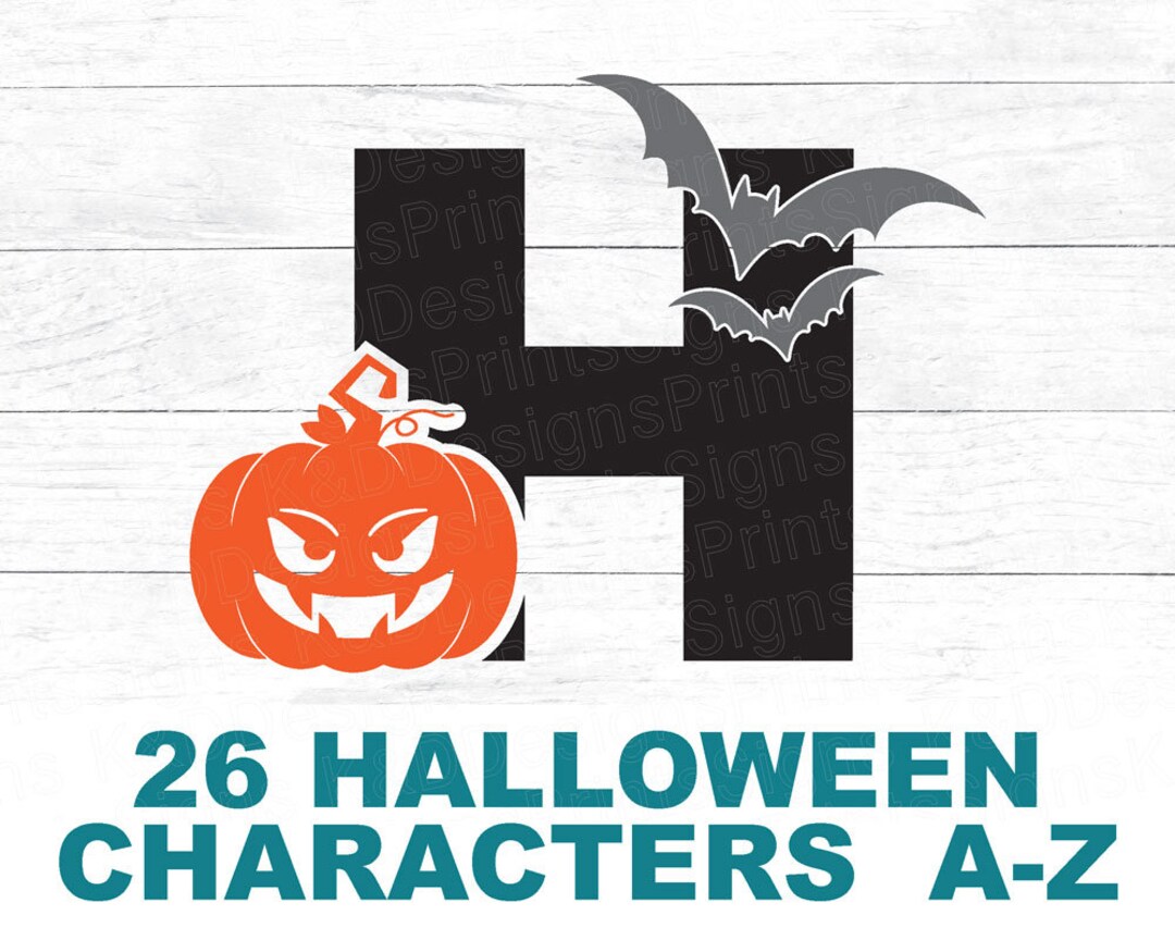 Halloween A-Z, Monogram Svg/eps/jpeg/png, Halloween Alphabet, Digital ...