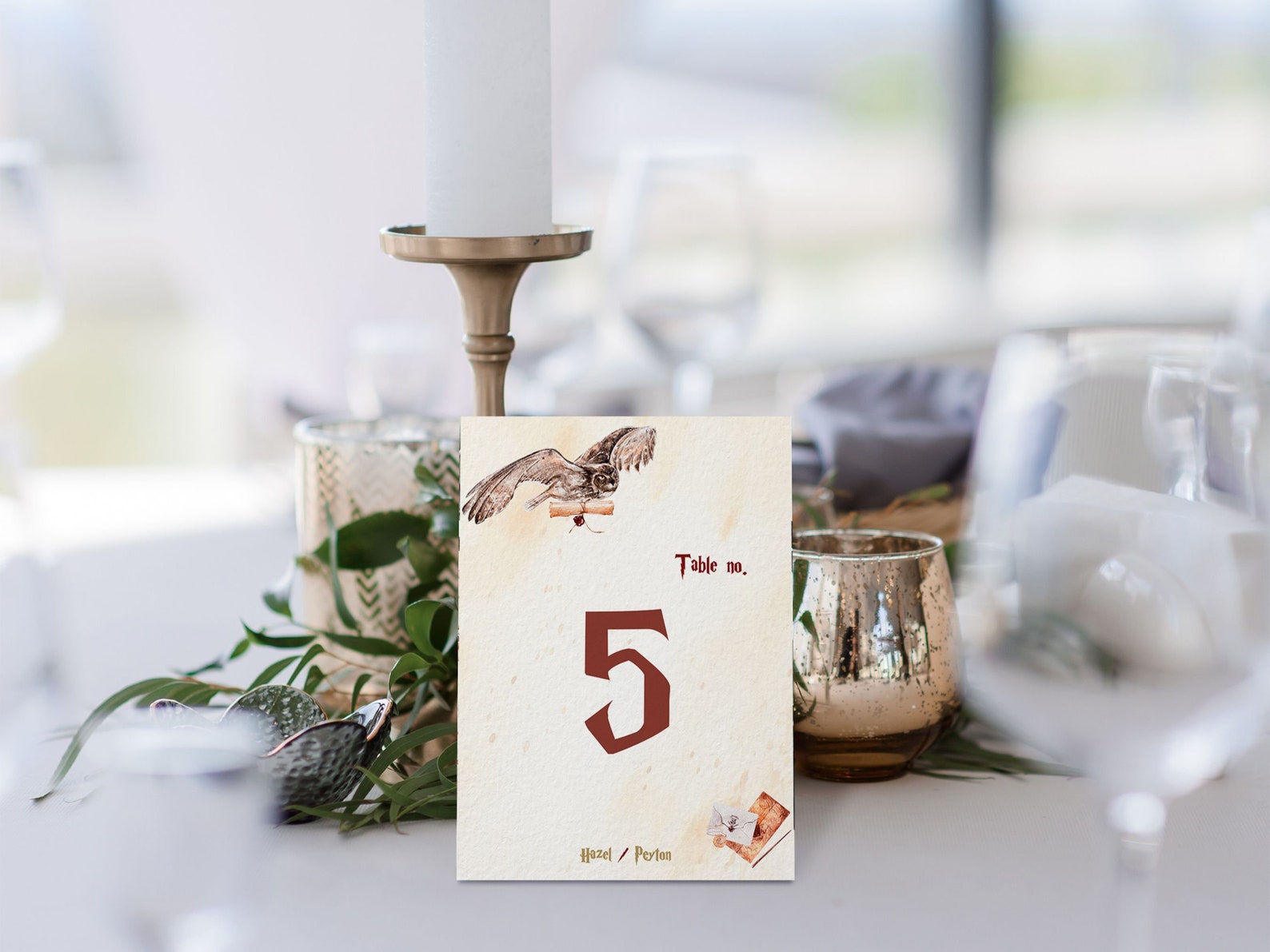 Wizard Wedding Table Numbers, Printable Table Numbers, Magic School ...