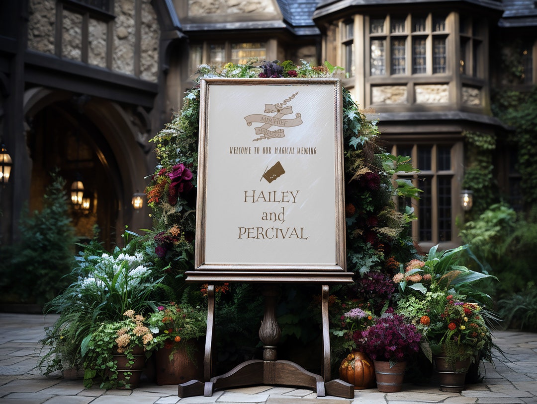 Wizard Themed Welcome Sign , Magical Wedding Sign, Wizard Baby Shower ...