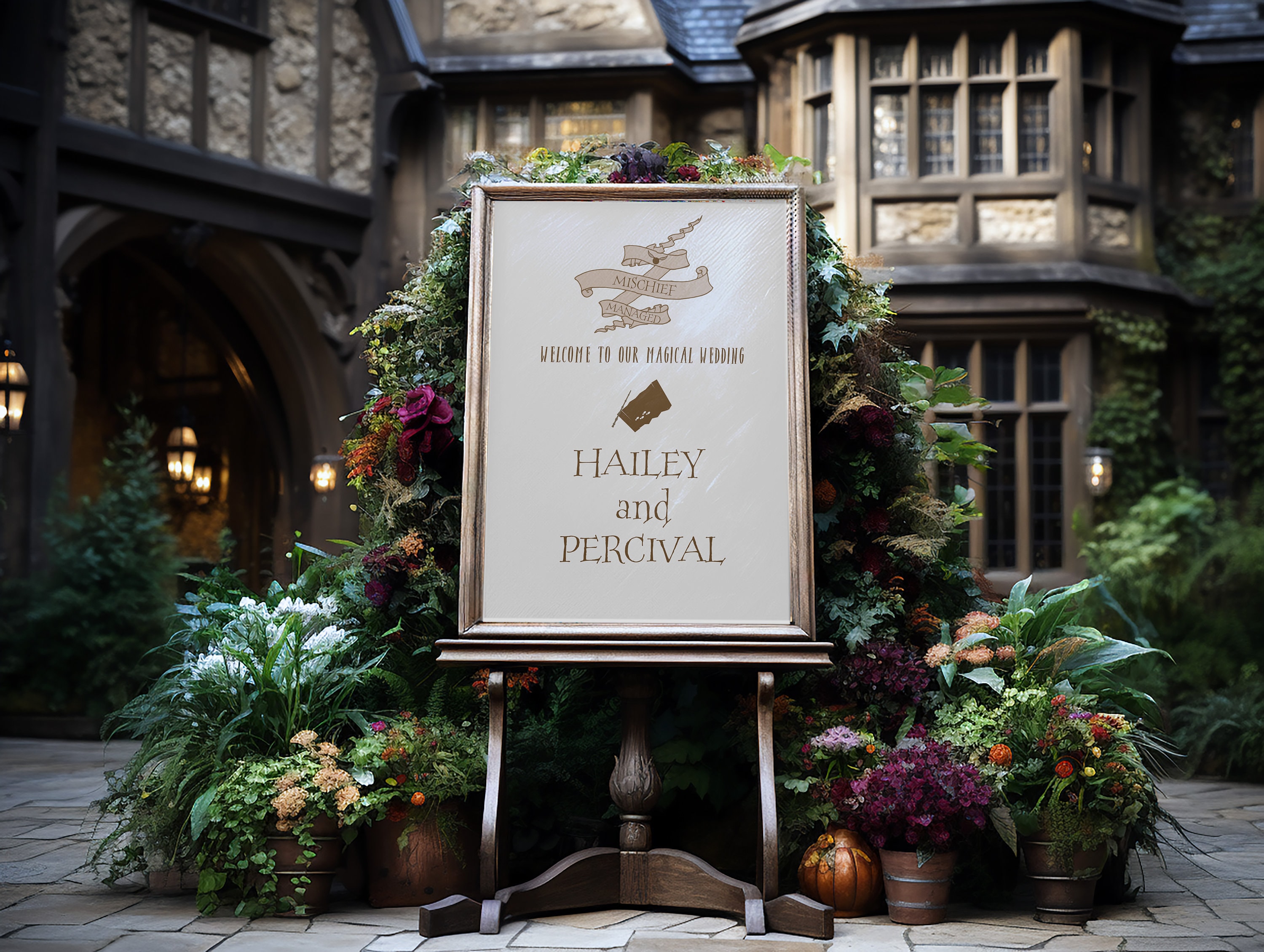 Wizard Themed Welcome Sign , Magical Wedding Sign, Wizard Baby Shower ...