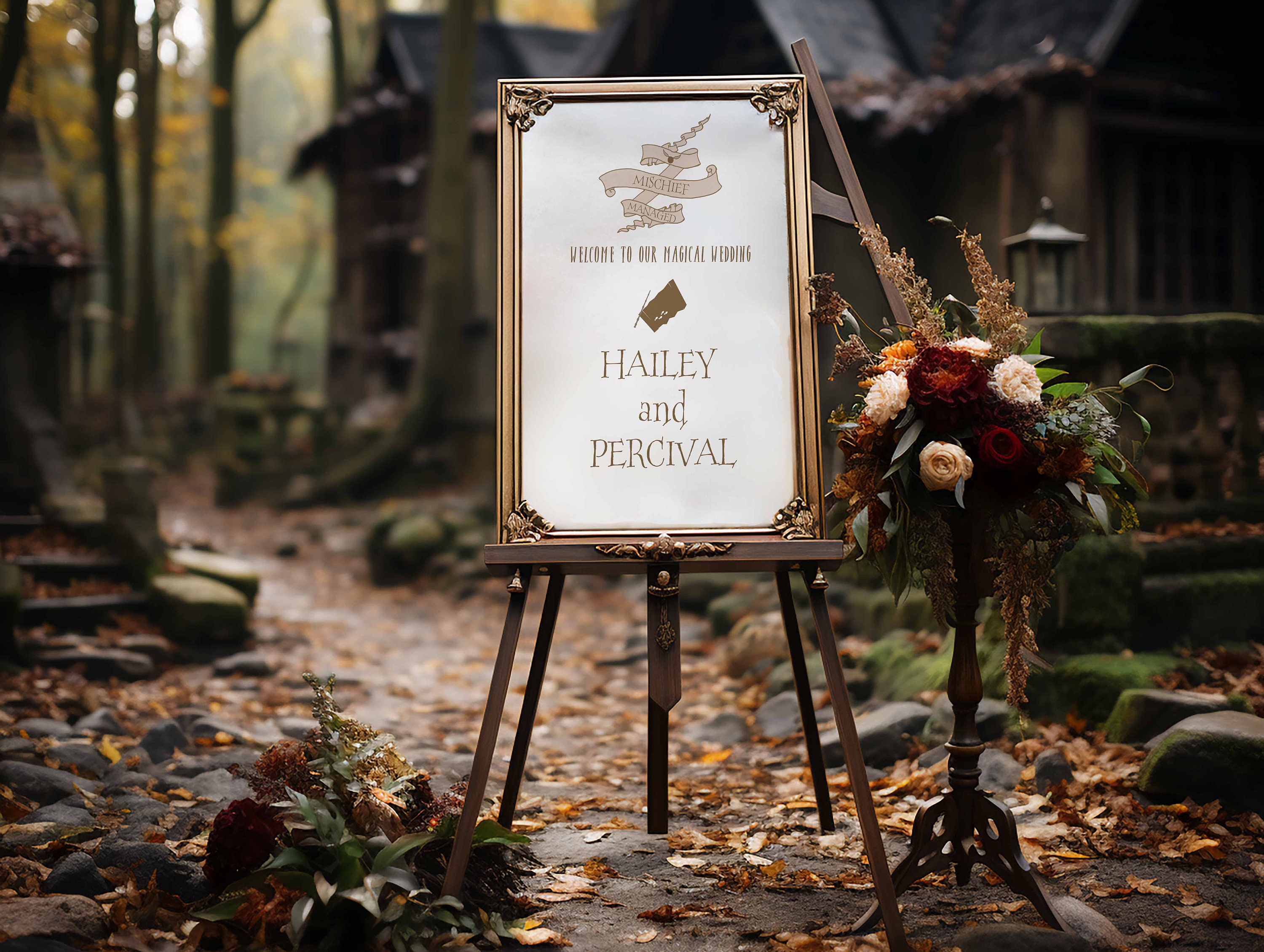 Wizard Themed Welcome Sign , Magical Wedding Sign, Wizard Baby Shower ...