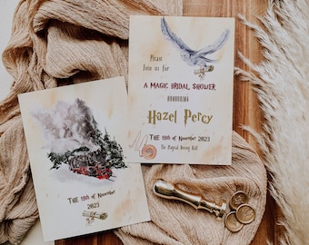 Wizard Bridal Shower Invitation Template, Magical Bridal Shower Invite ...