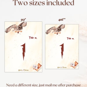 Wizard Wedding Table Numbers, Printable Table Numbers, Magic School ...