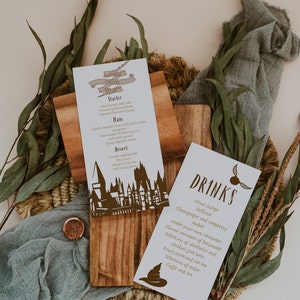 Magical Wedding Menu, Wizard Wedding Menu Cards, Magic Menu Template ...