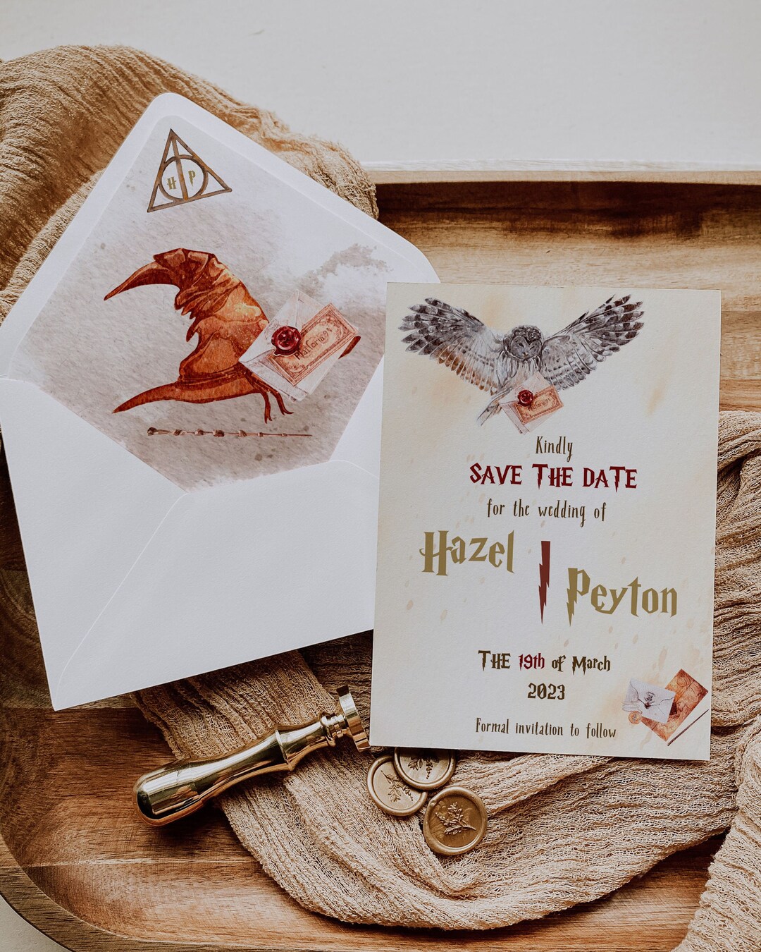 Wizard Wedding Save the Date Card, Save the Date Magical Wedding ...