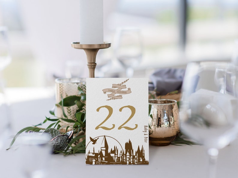 Wizard Wedding Table Numbers, Printable Table Numbers, Magic School ...