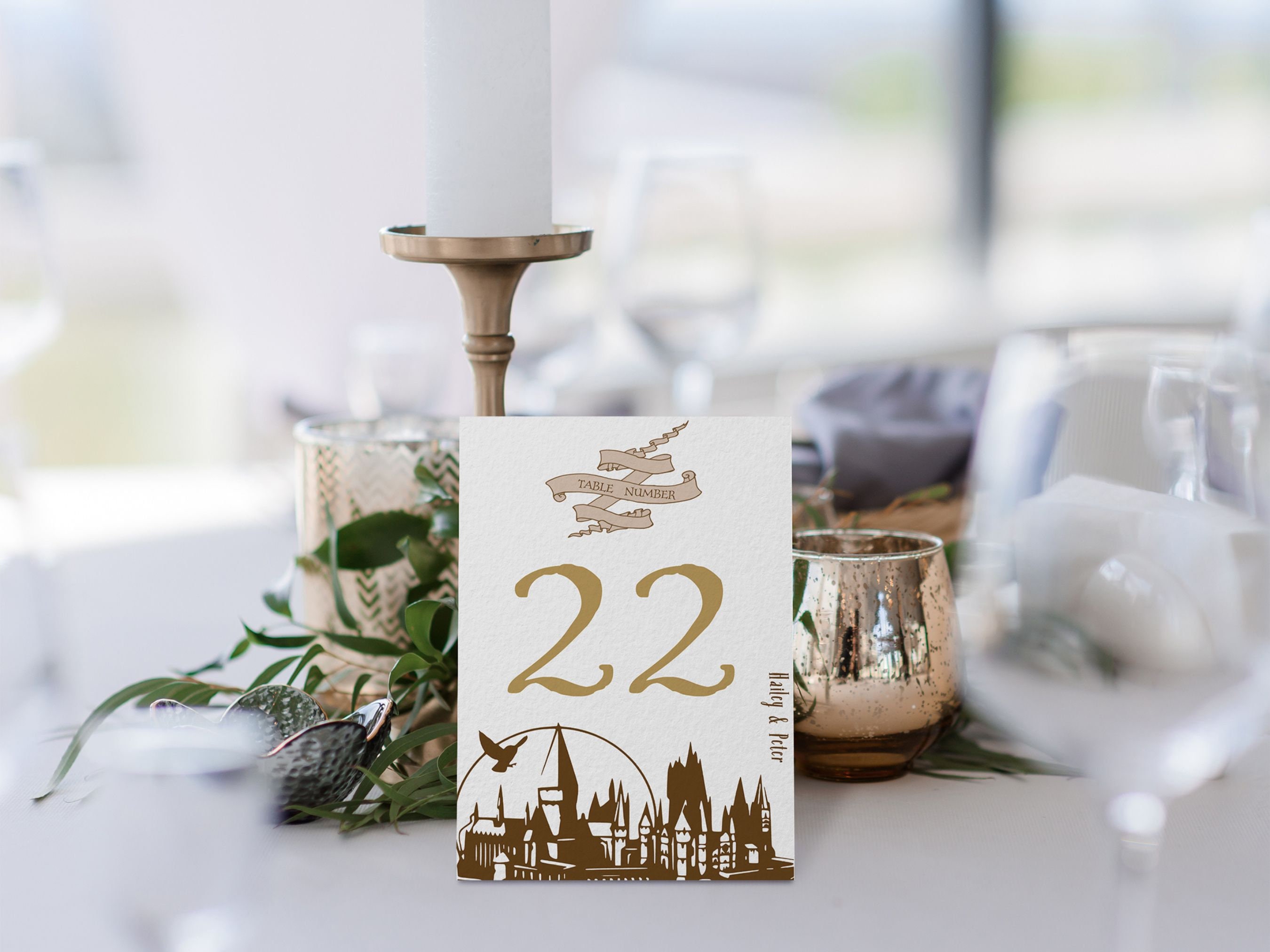 Wizard Wedding Table Numbers, Printable Table Numbers, Magic School ...