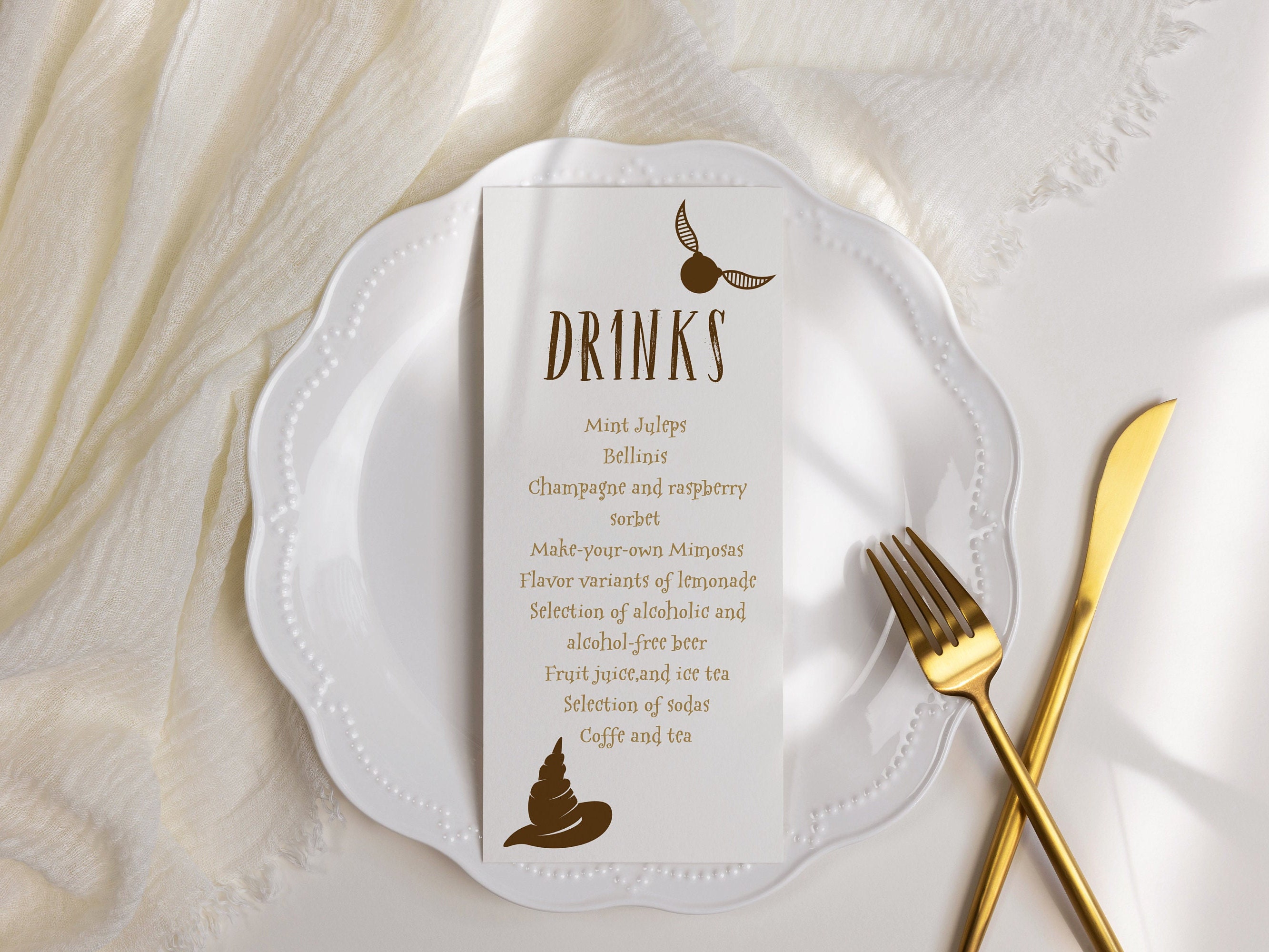 Magical Wedding Menu, Wizard Wedding Menu Cards, Magic Menu Template ...