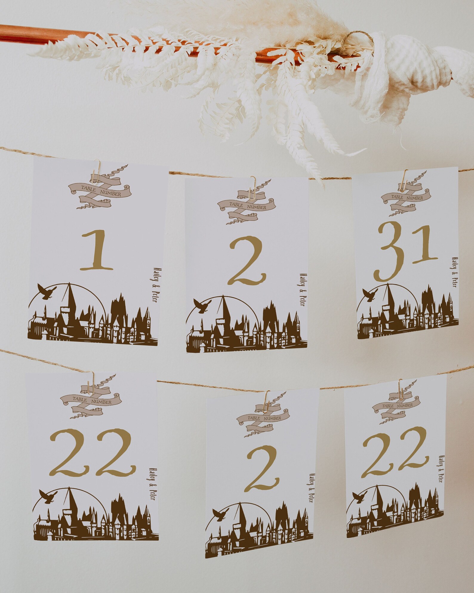 Wizard Wedding Table Numbers, Printable Table Numbers, Magic School ...