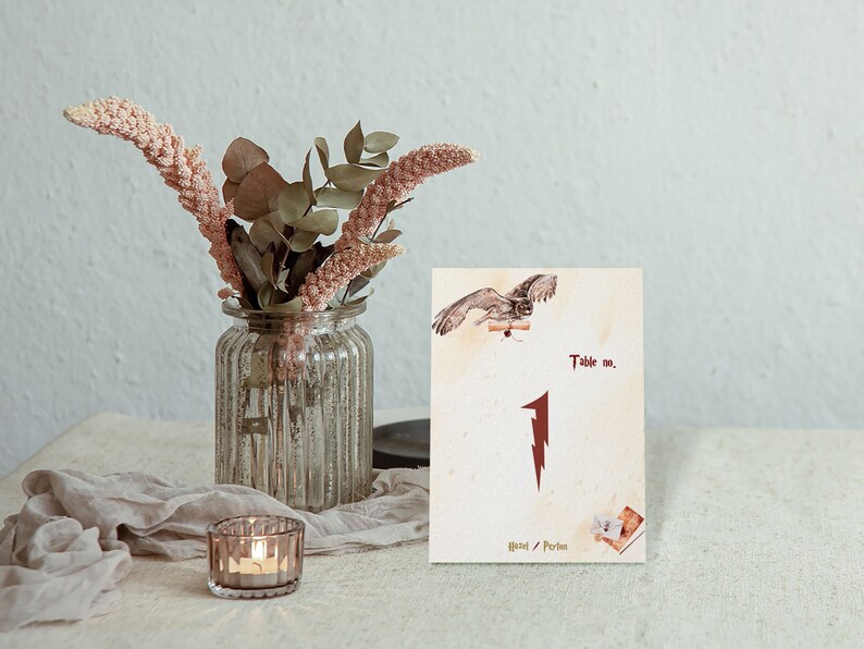 Wizard Wedding Table Numbers, Printable Table Numbers, Magic School ...