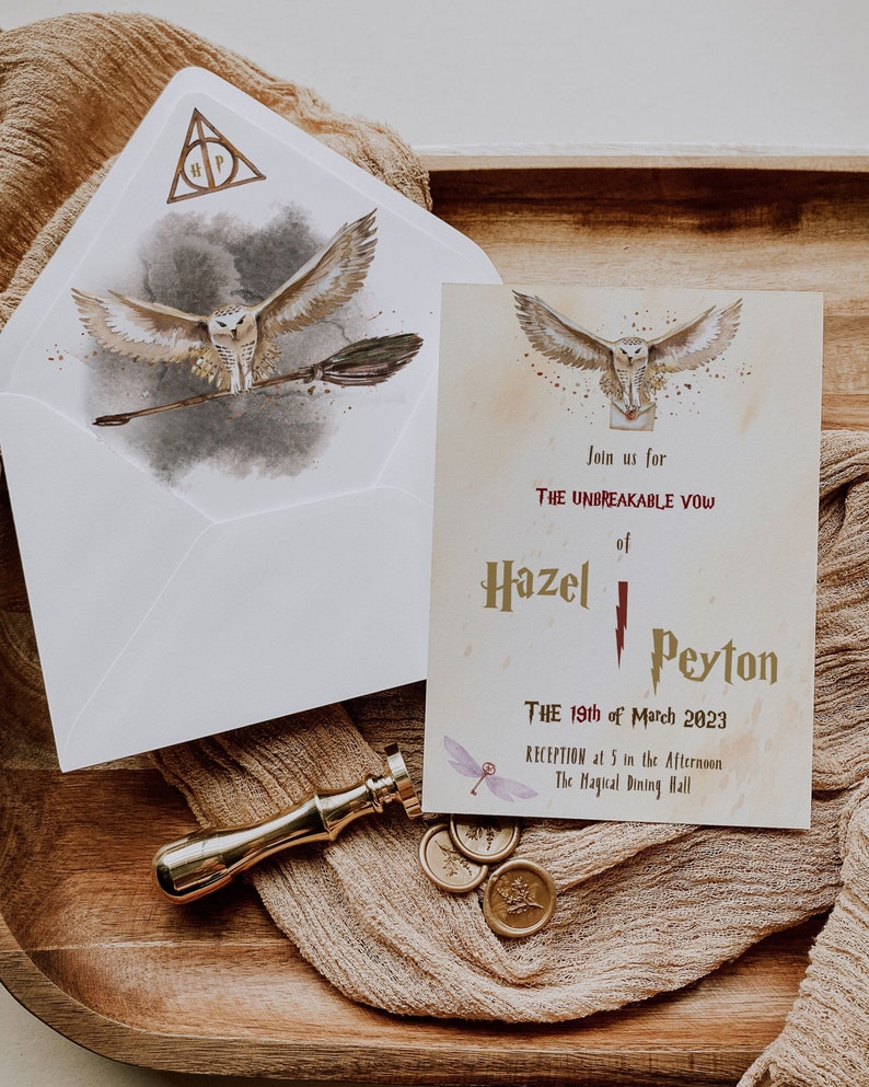 Printable Envelope Liner, C5 & A7, Euro Flap, Wizard Wedding Stationery ...