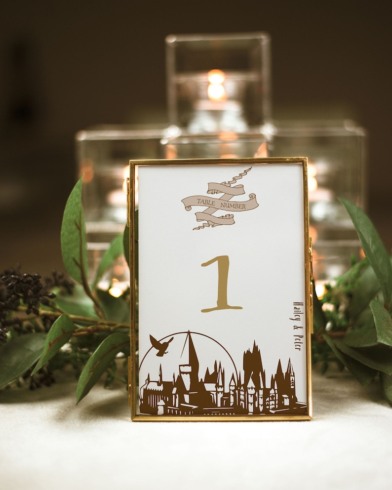 Wizard Wedding Table Numbers, Printable Table Numbers, Magic School ...