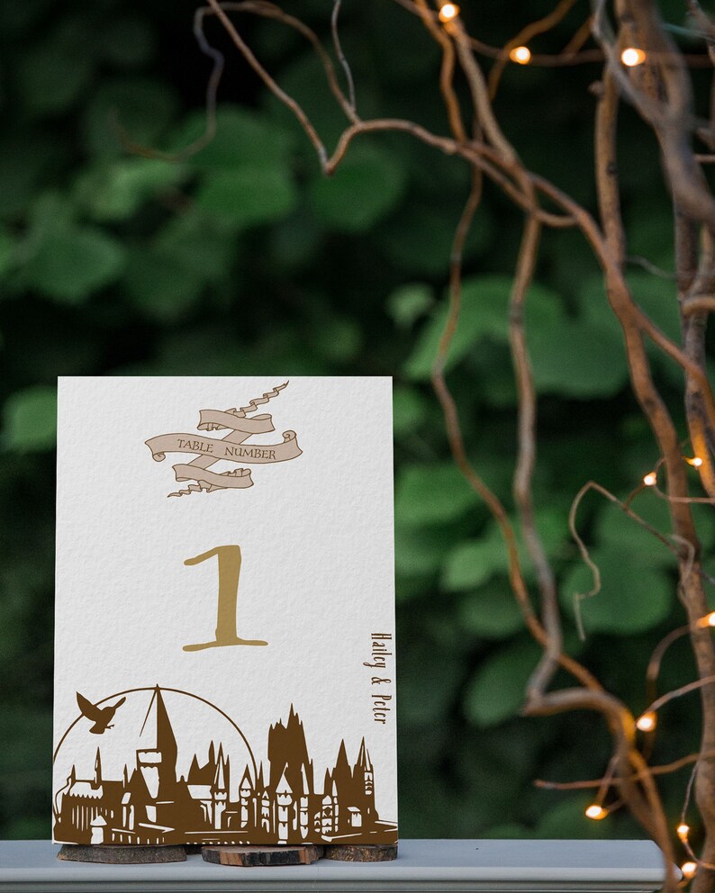 Wizard Wedding Table Numbers, Printable Table Numbers, Magic School ...