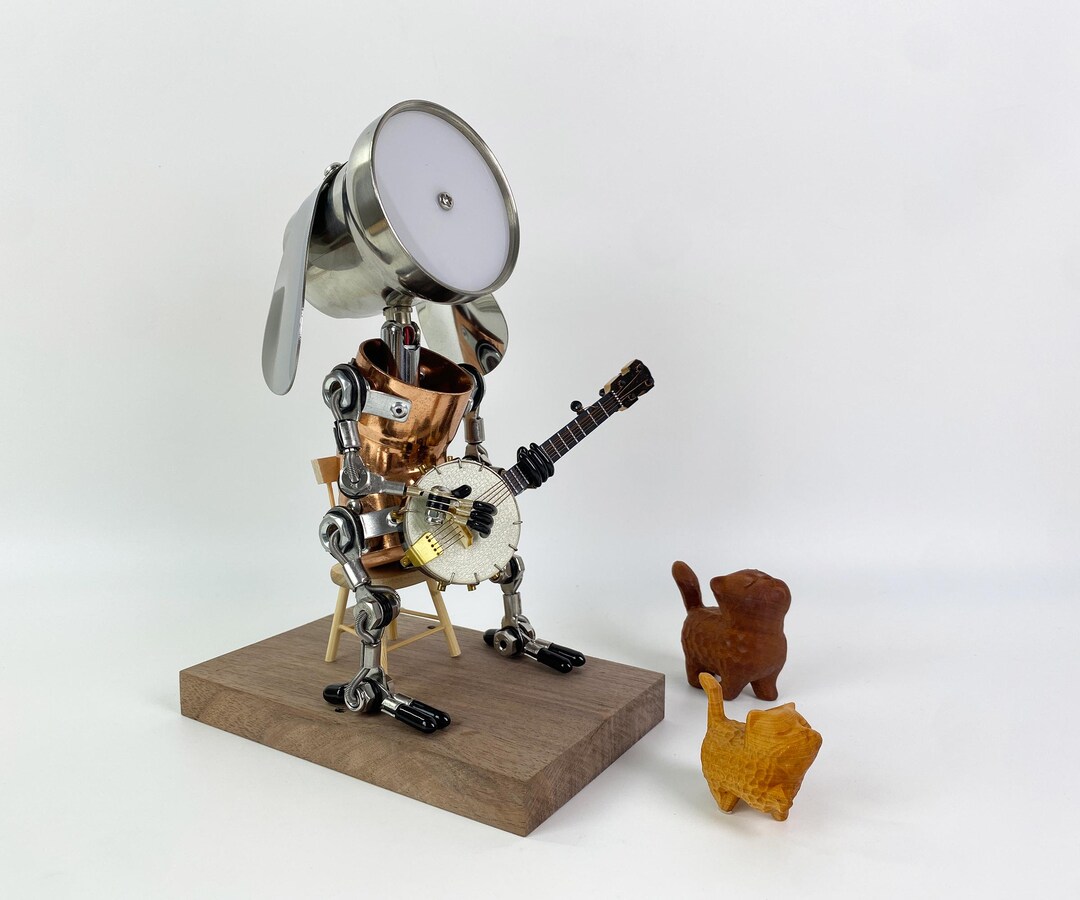 A Musical Dog Playing the Banjo Table Lamp / Banjo Player Music Decor ...