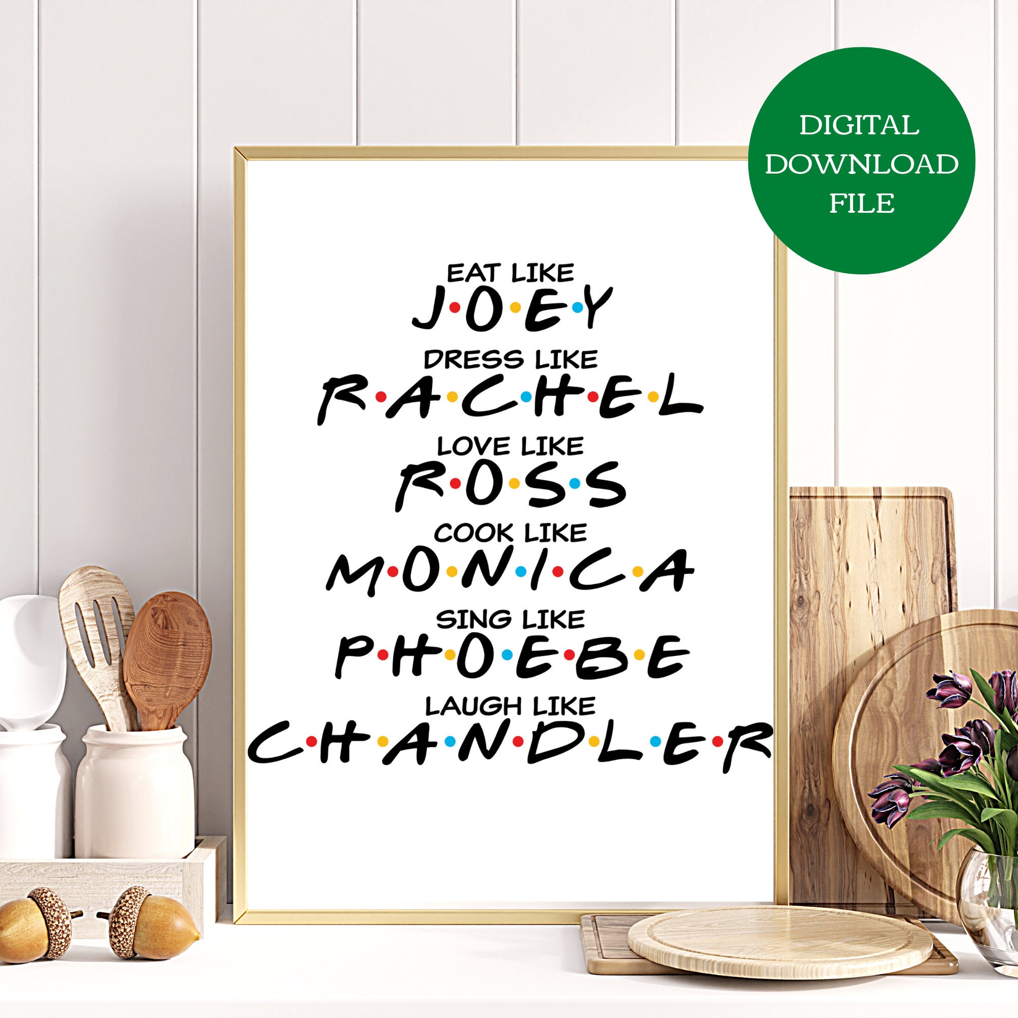 Friends TV Show Digital Printable Wall Art Friends TV Show 'names ...