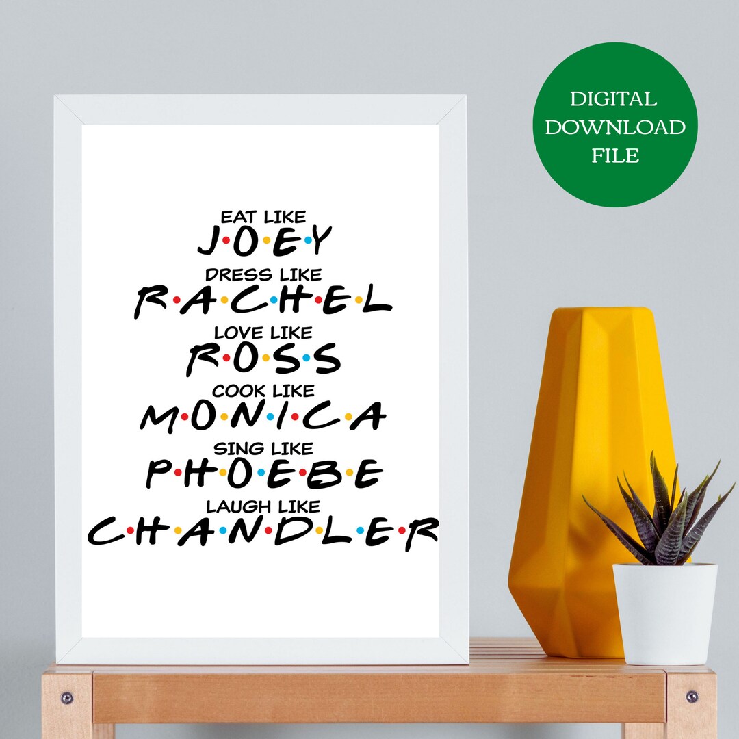 Friends TV Show Digital Printable Wall Art Friends TV Show 'names ...