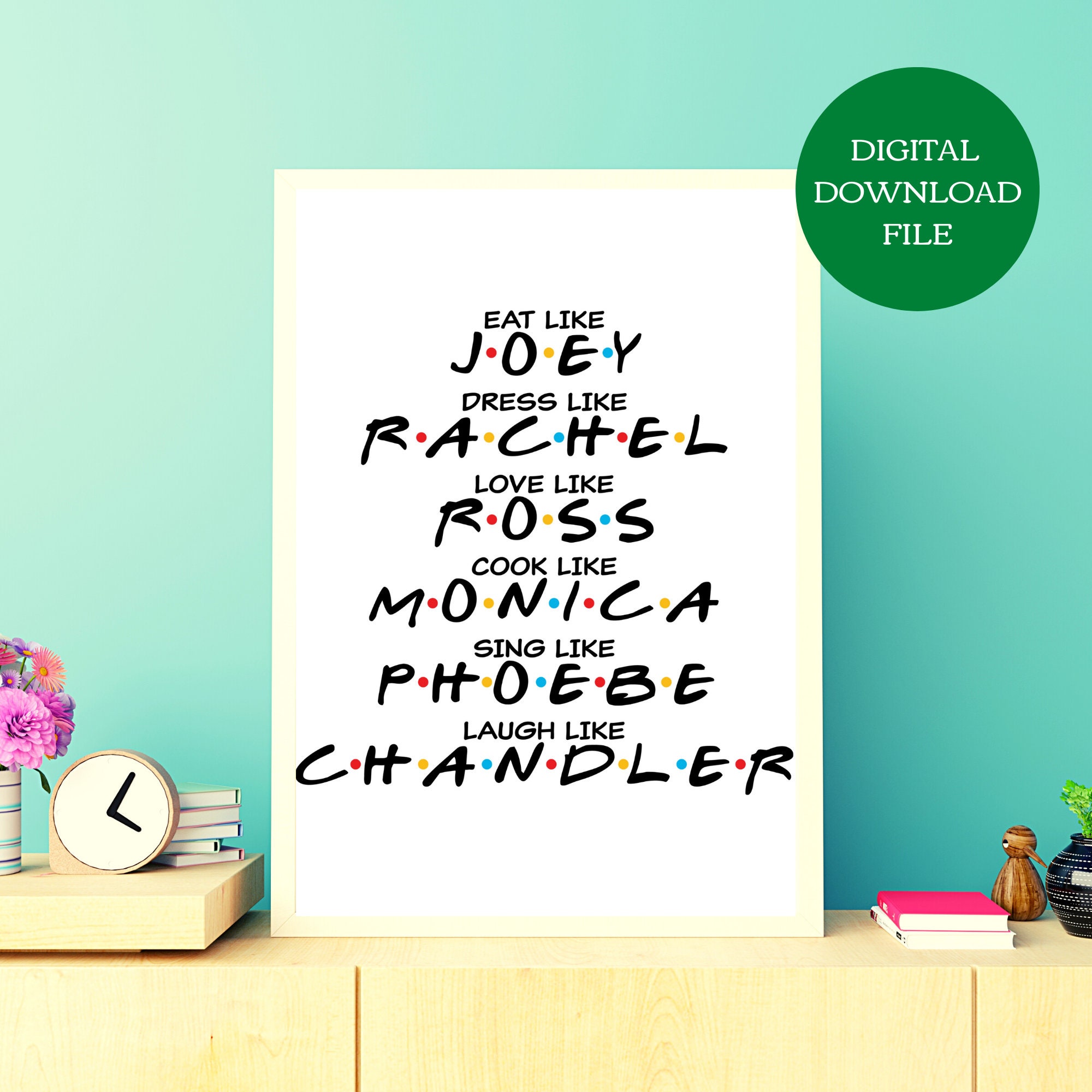 Friends TV Show Digital Printable Wall Art Friends TV Show 'names ...