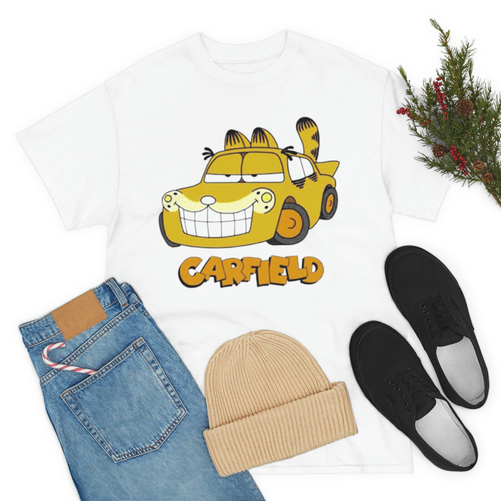 Garfield Carfield Car Cartoon T-shirt - Etsy