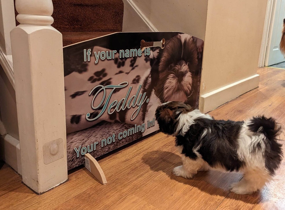 Dog Stopper, Stair Gate Personalised Puppy Stop - Etsy UK