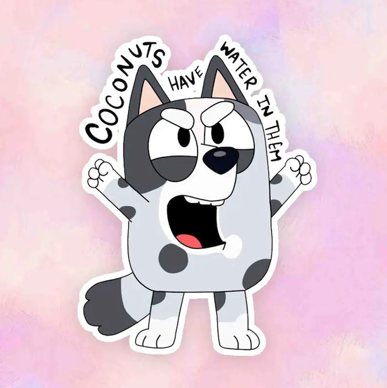 Bluey Sticker Muffin Bluey Sticker Funny Muffin Sticker Etsy