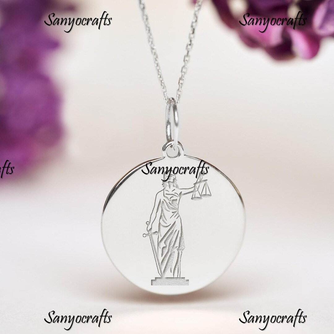Lady Justice Necklace Sterling Silver • Personalized Law Graduation ...