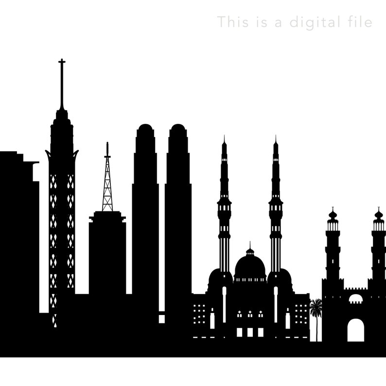 Cairo Skyline City Print. Cairo Egypt Poster. Instant Digital - Etsy