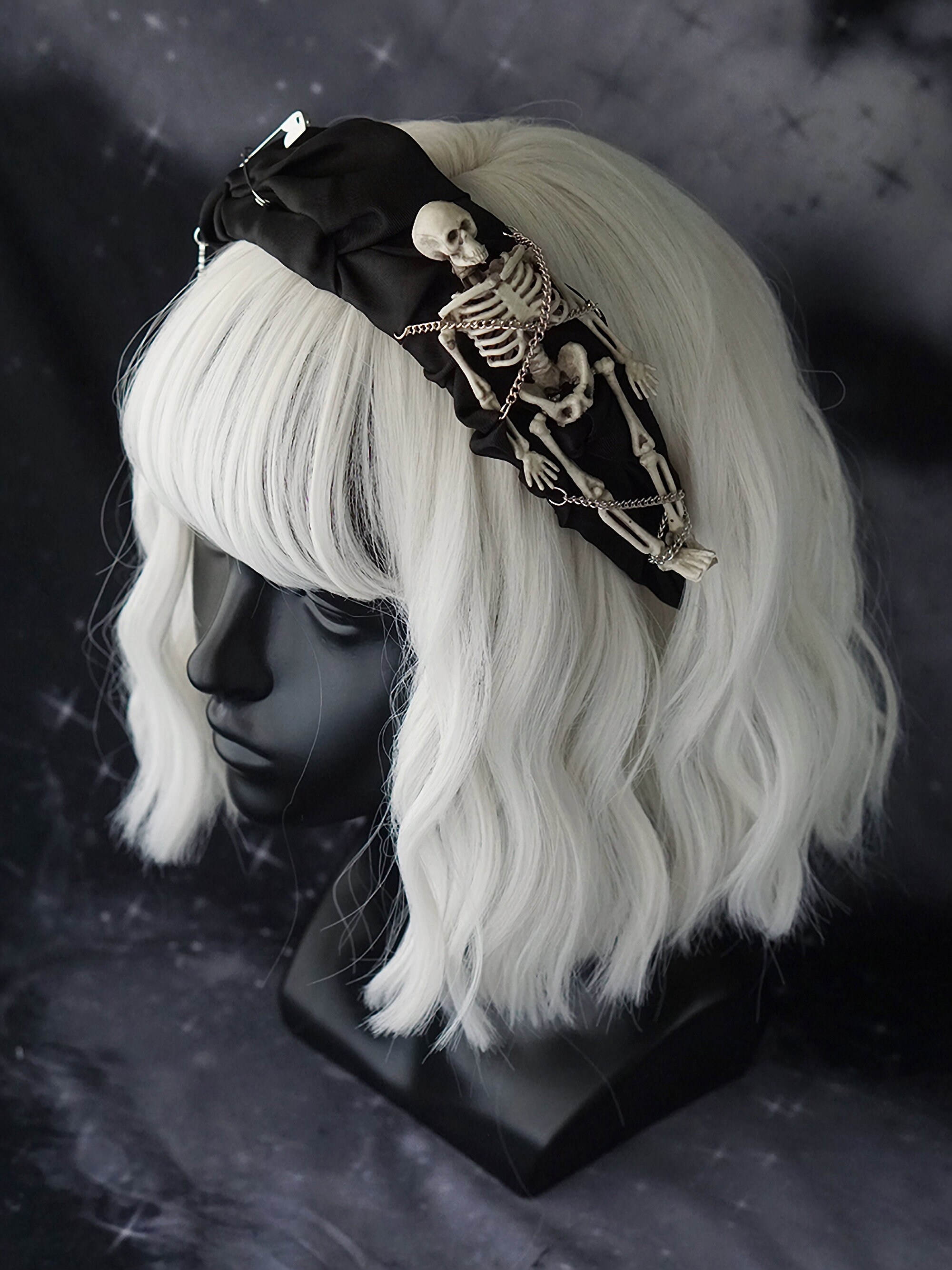 Gothic Skull Black Hairband for Halloween Masquerade / Punk & - Etsy