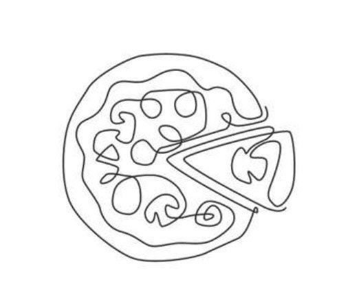 One Single Line Drawing of Fresh Italian Pizzeria Graphic Art ...
