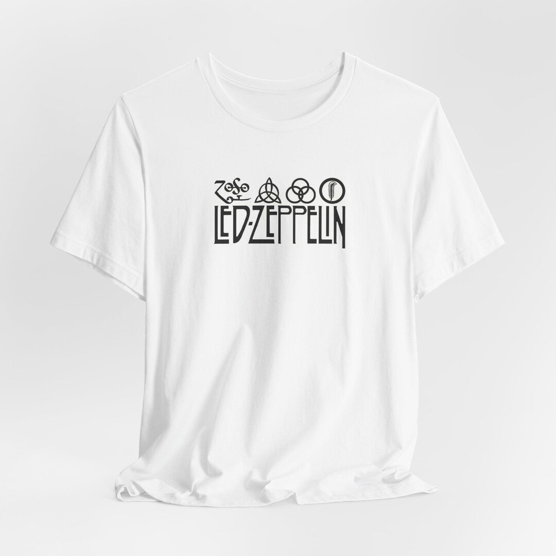 Unique Led Zeppelin Logo White Cotton T Shirt Led Zeppelin Shirt Unisex ...