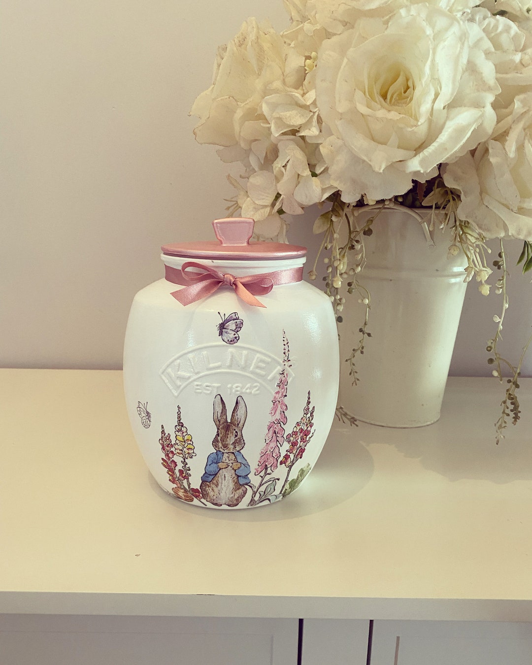 Kilner Peter Rabbit Cookie Jar Pink - Etsy UK
