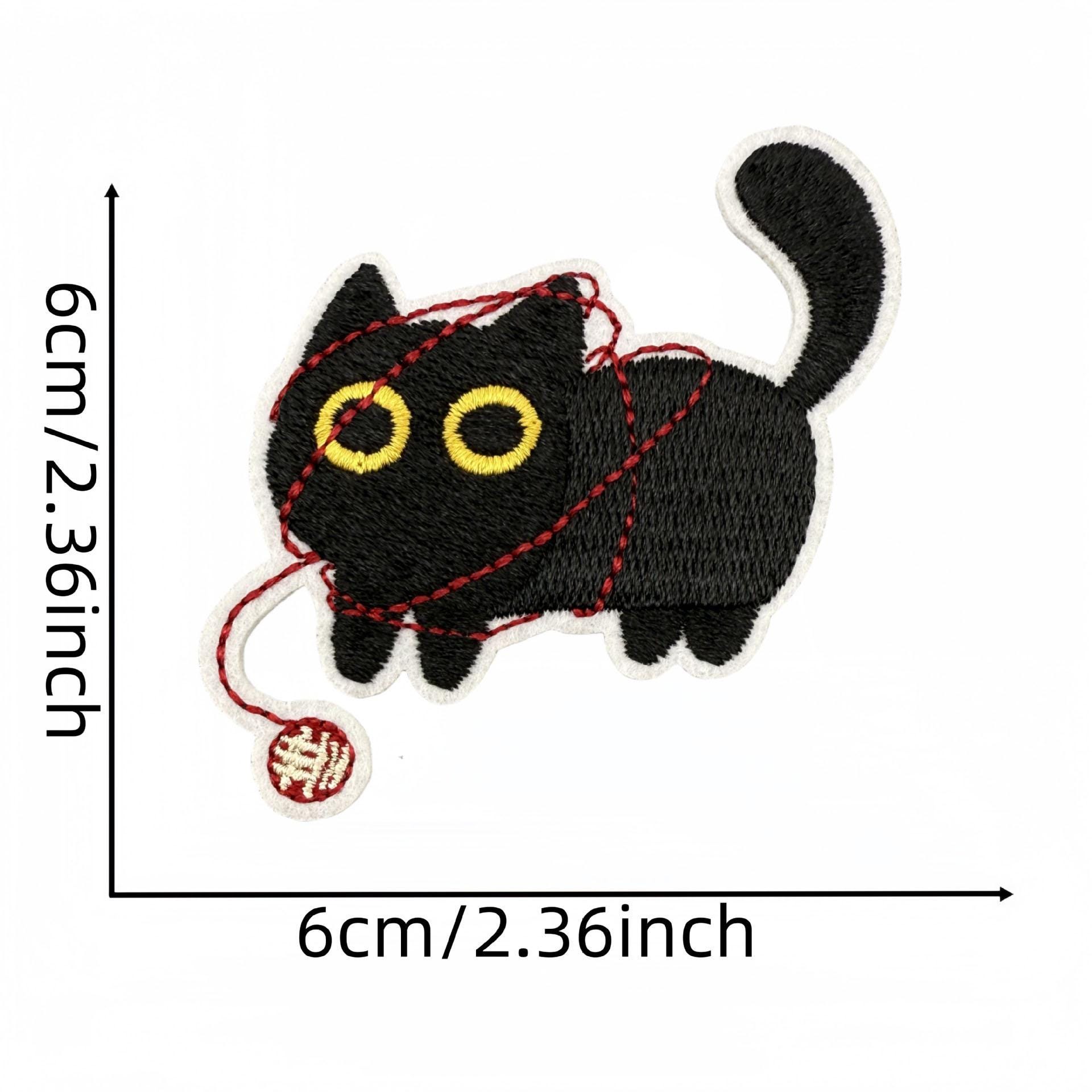 Black Cat Patch,cat Badge,cat Applique Embroidery Patch,animal ...