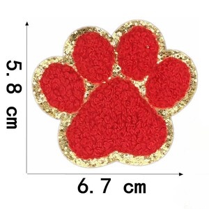 Cat Paw & Dog Paw Chenille Patch,gold Glitter Embroidered Patch,iron On ...
