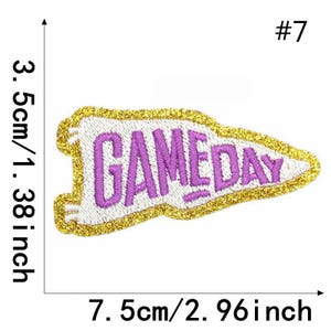 Game Day Pennant,glitter Gameday Embroidered Patch,sport Patches,iron ...