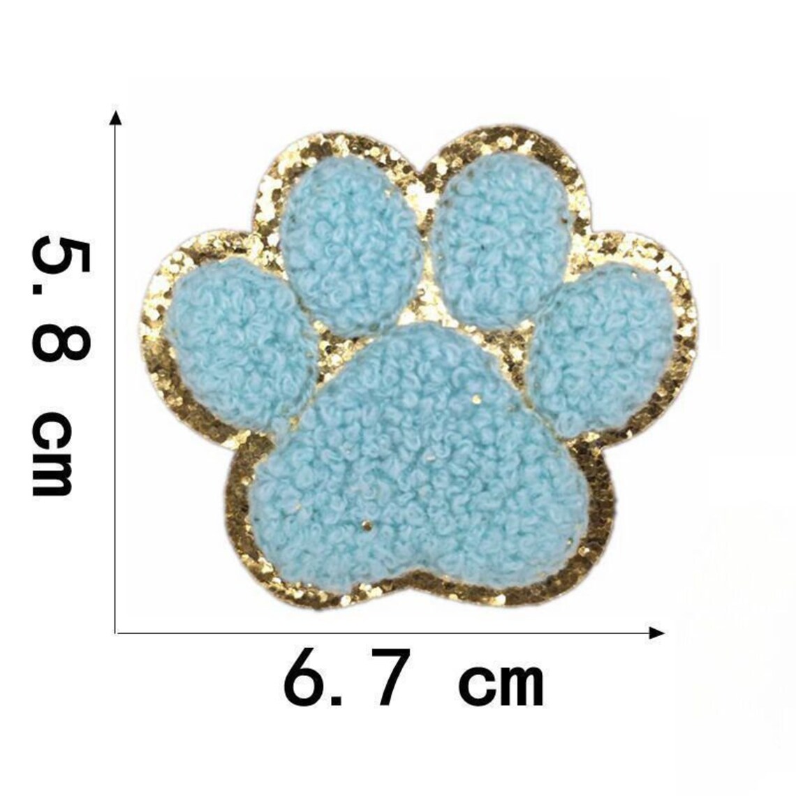 Cat Paw & Dog Paw Chenille Patch,gold Glitter Embroidered Patch,iron On ...