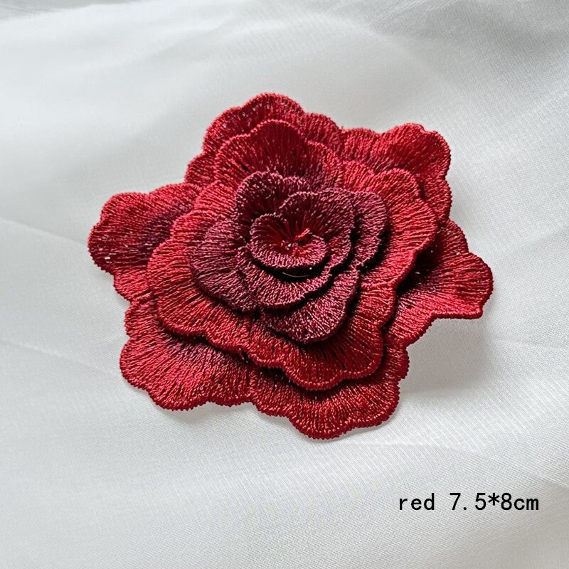 Embroidered Rose Patches,flower Applique Decorating Floral Patch for ...