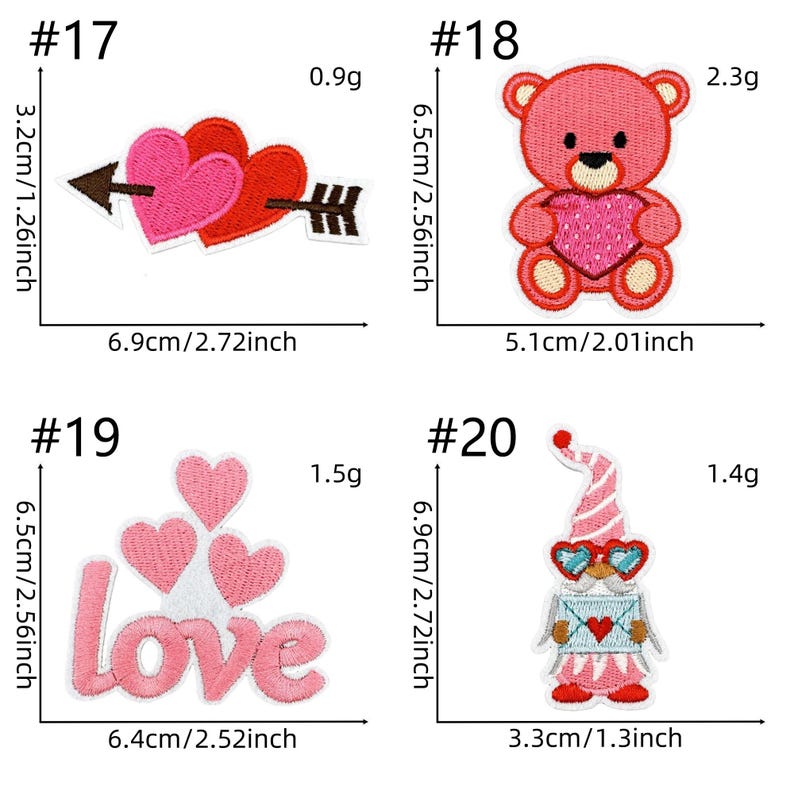 Pink Valentine Day Patch,love Heart Patch,bear Patch,xoxo Patch,rainbow ...
