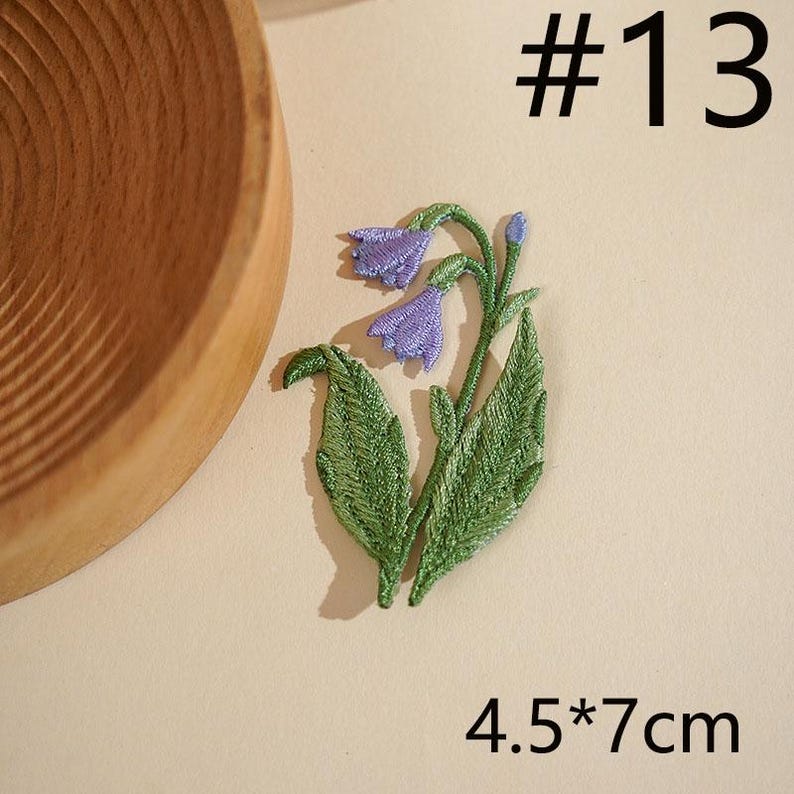 Flower Floral Embroidered Patch,plant Flowers Patch,iron on Patch - Etsy UK