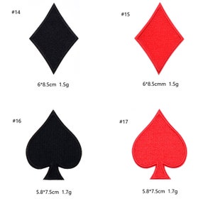 A Set of Poker Card Symbol Embroidery Iron on Patches, Playing Cards ...
