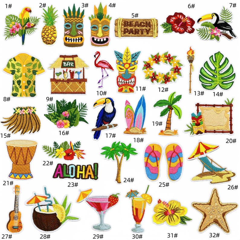 Summer Patches,beach Rainforest Patch,outdoor Nature Embroidered Patch ...