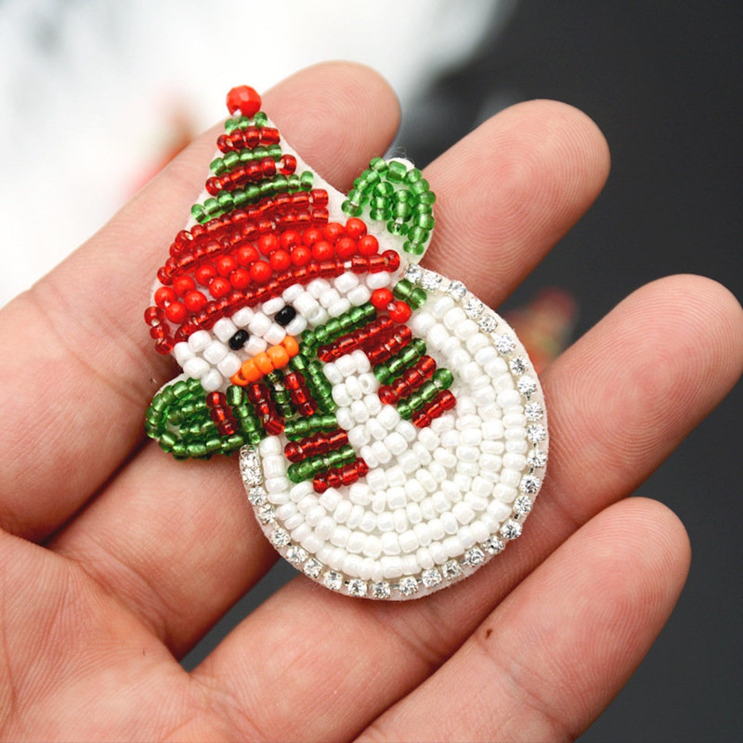 Beaded Santa Claus Handmade Fabric Patchchristmas Garment - Etsy