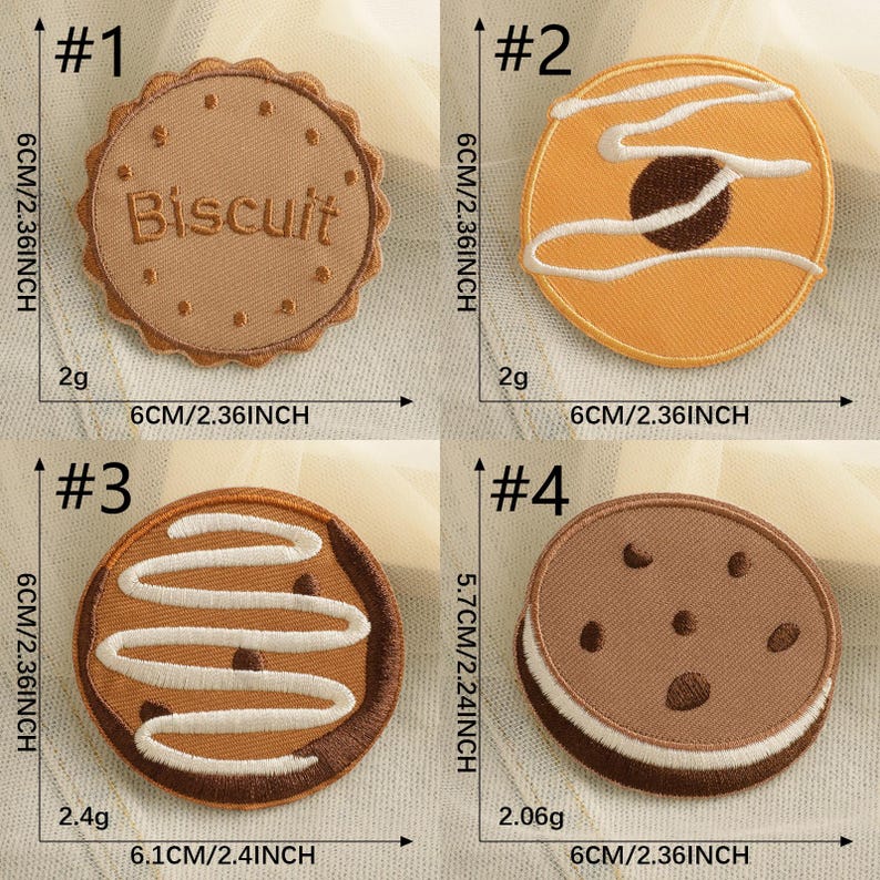 Biscuit Embroidered Patches,cute Cartoon Biscuit Patch,food Patch ...