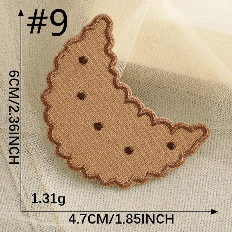 Biscuit Embroidered Patches,cute Cartoon Biscuit Patch,food Patch ...