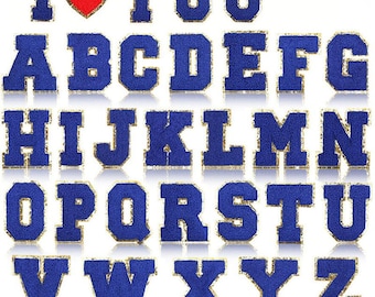 3.1 Inch Yellow Letter Chenille Embroidered Patch, Gold Glitter Iron on ...