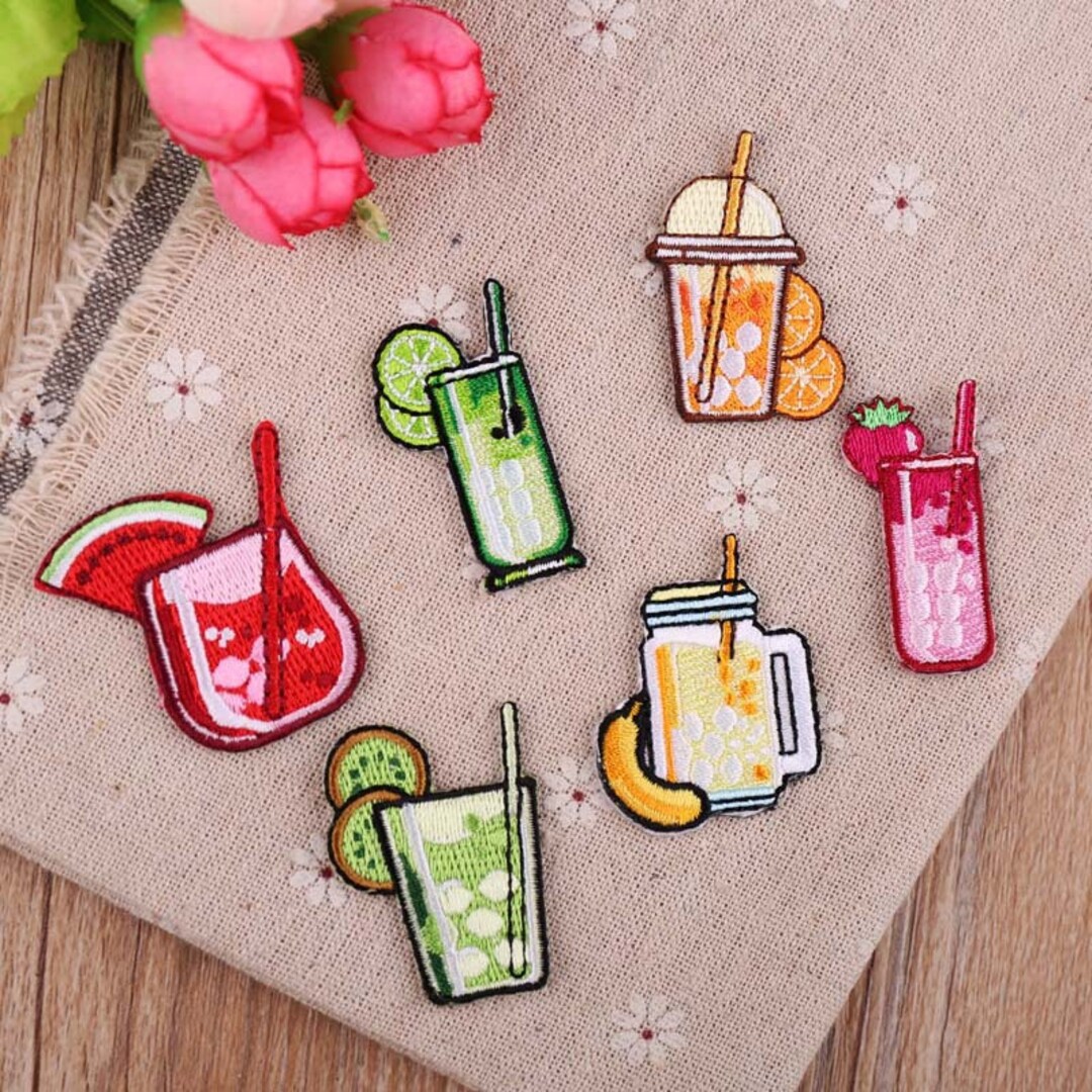 Fruit Juice Embroidered Patches,beverage Iron on Patch, Cool Patches ...