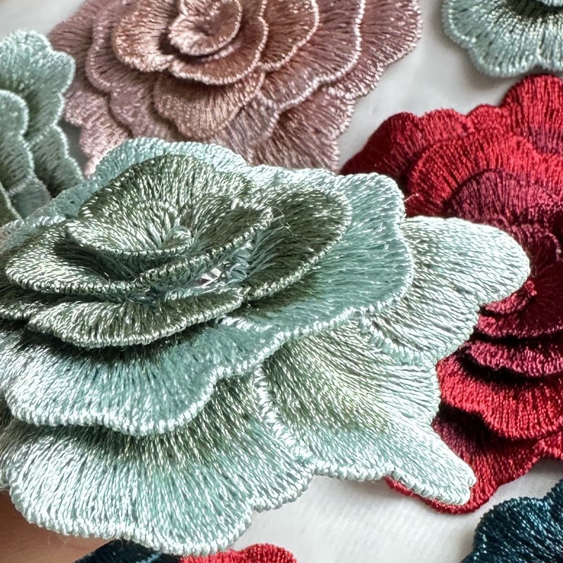 Embroidered Rose Patches,flower Applique Decorating Floral Patch for ...
