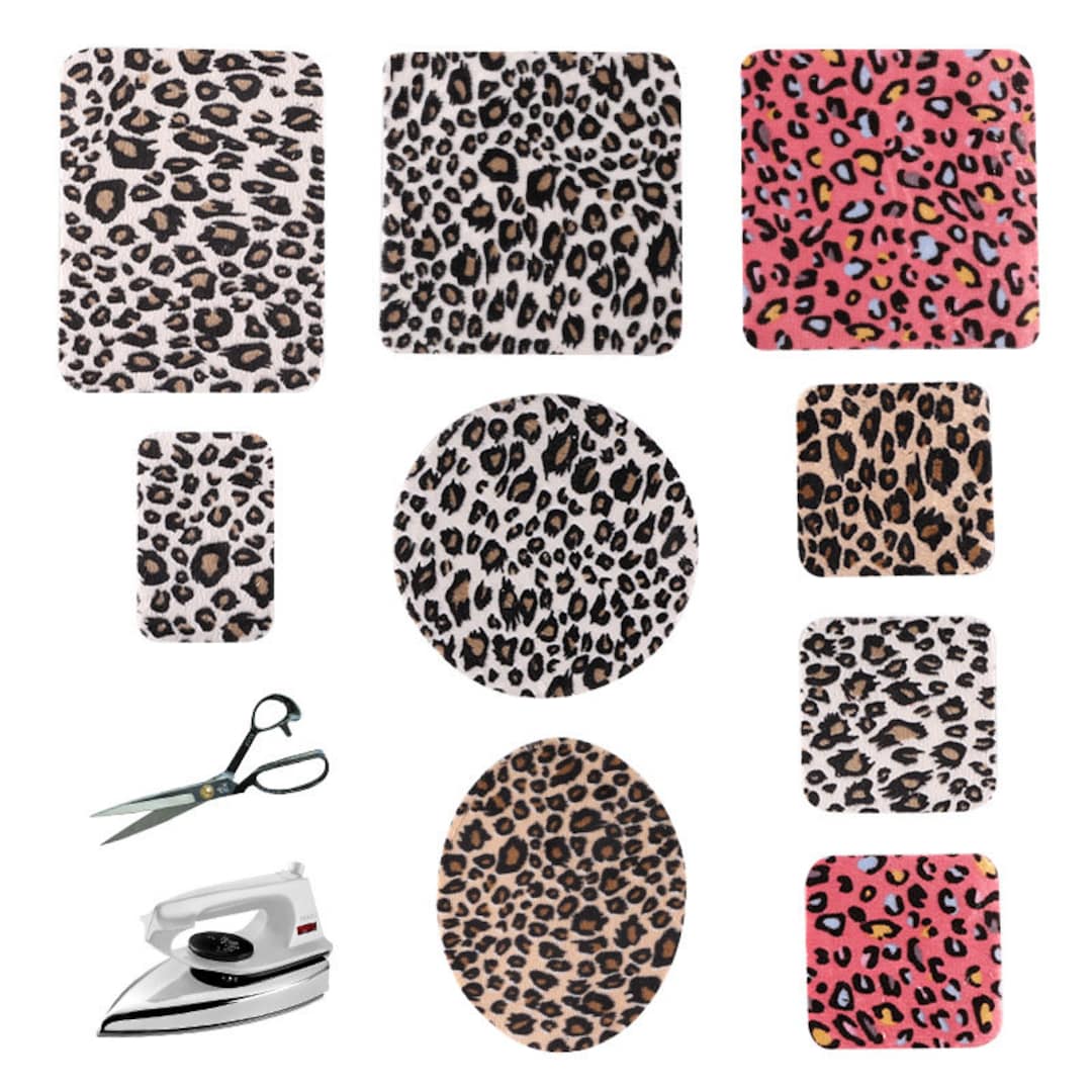 Square Circular Leopard Print Patch,diy Accessories Applique Patch,cut ...