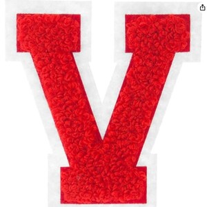4.02 Inch Red Letters Chenille Embroidered Iron on Patch,applique Diy ...