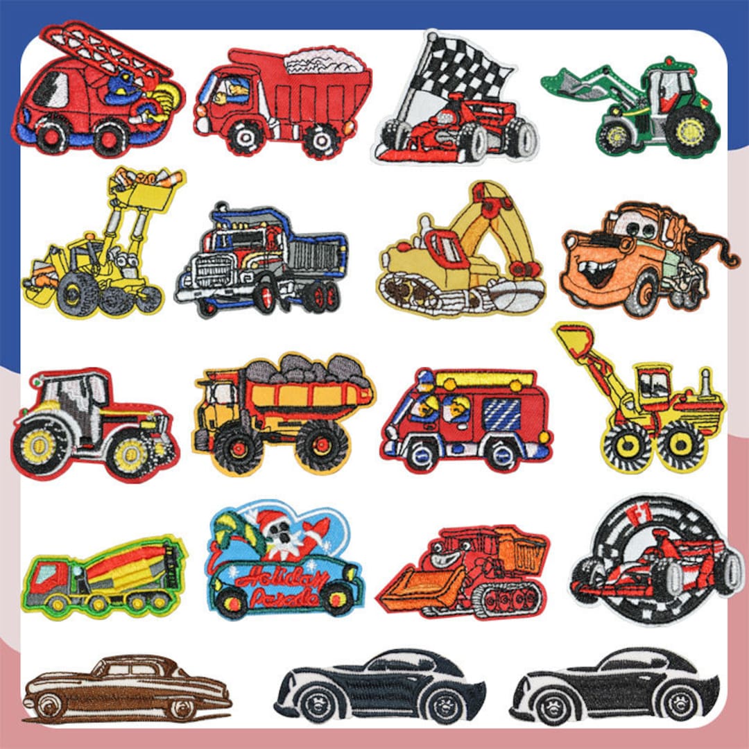 Cartoon Engineering Cars Patches,racing Patch,vintage Car Patch,patches ...