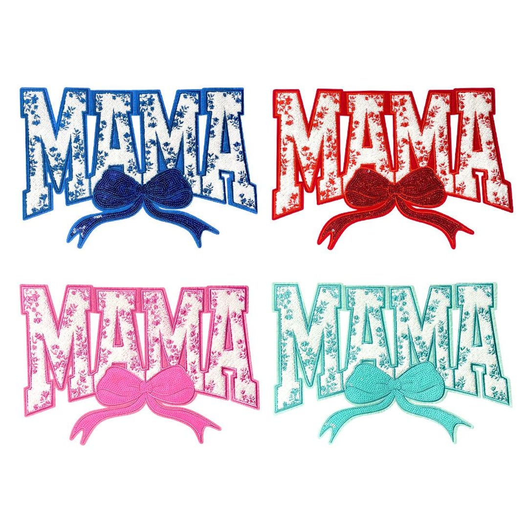 Mama Patch,mama Bow Patch,sequins Patch,large Chenille Letter Patch ...