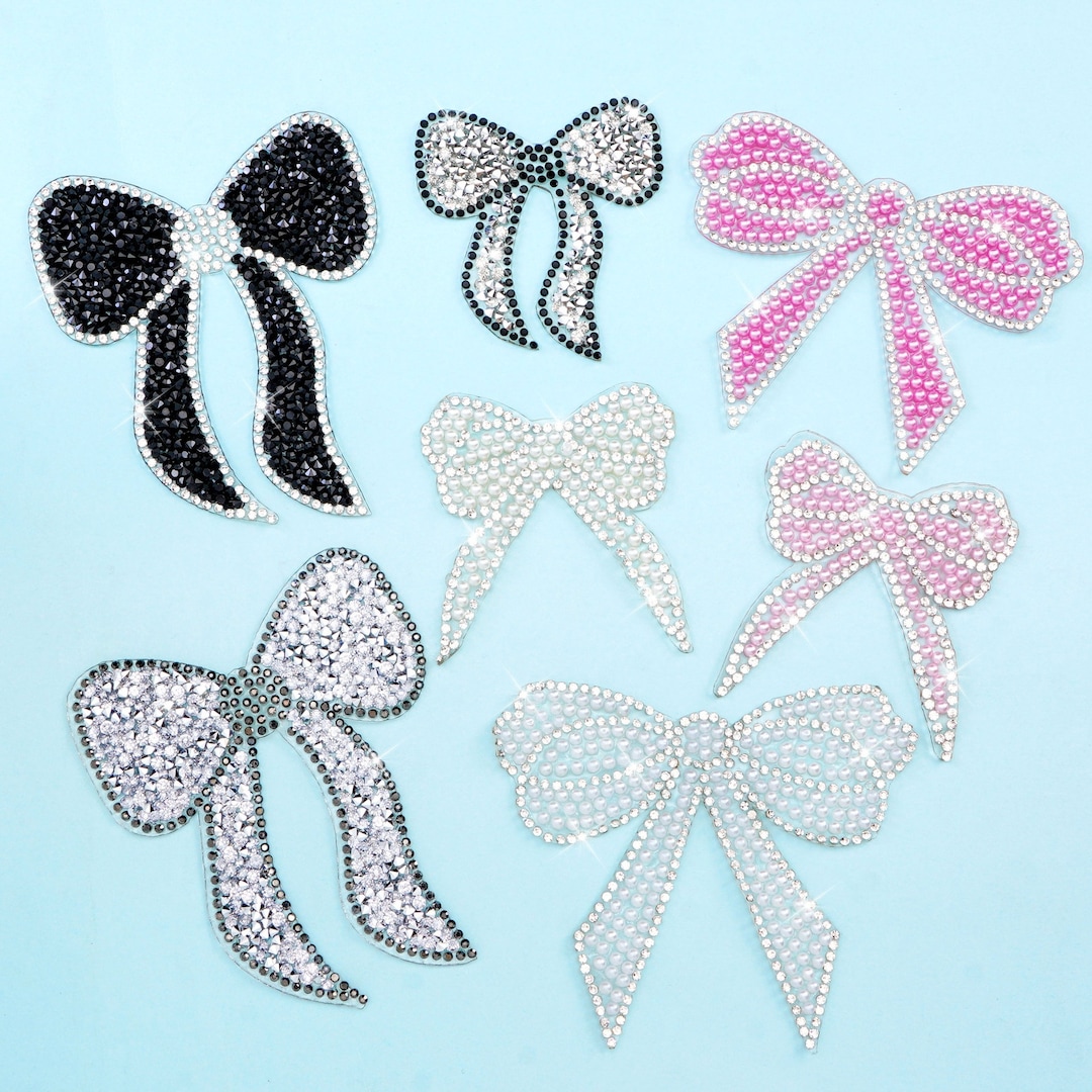 Bowknot Rhinestone Crystals Applique,sparkling Bowknot Patches,iron on ...